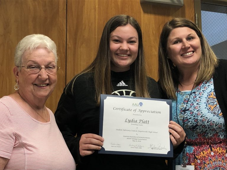 AAUW Lydia Platt, Founding Leader, receives Certificate of Appreciation ...